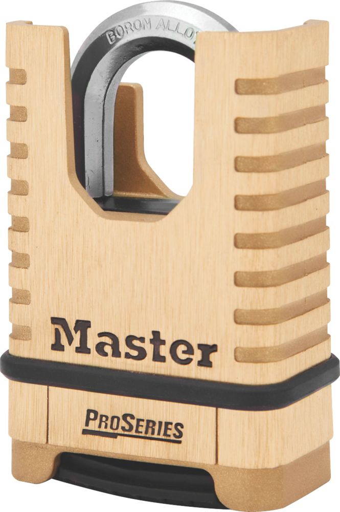 Master Lock 1177D Weatherproof Closed Shackle Combination Padlock Brass ...