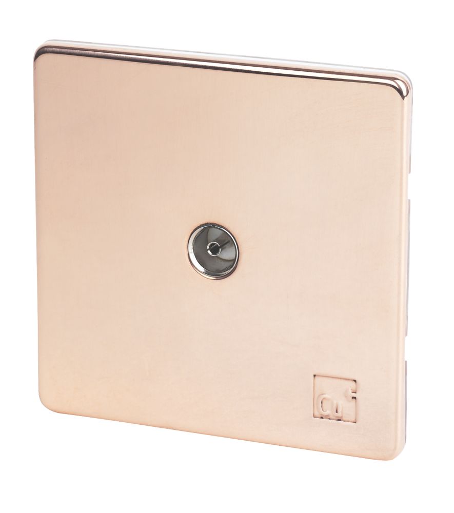 Varilight 1-Gang Coaxial TV Socket Anti-Microbial Copper - Screwfix