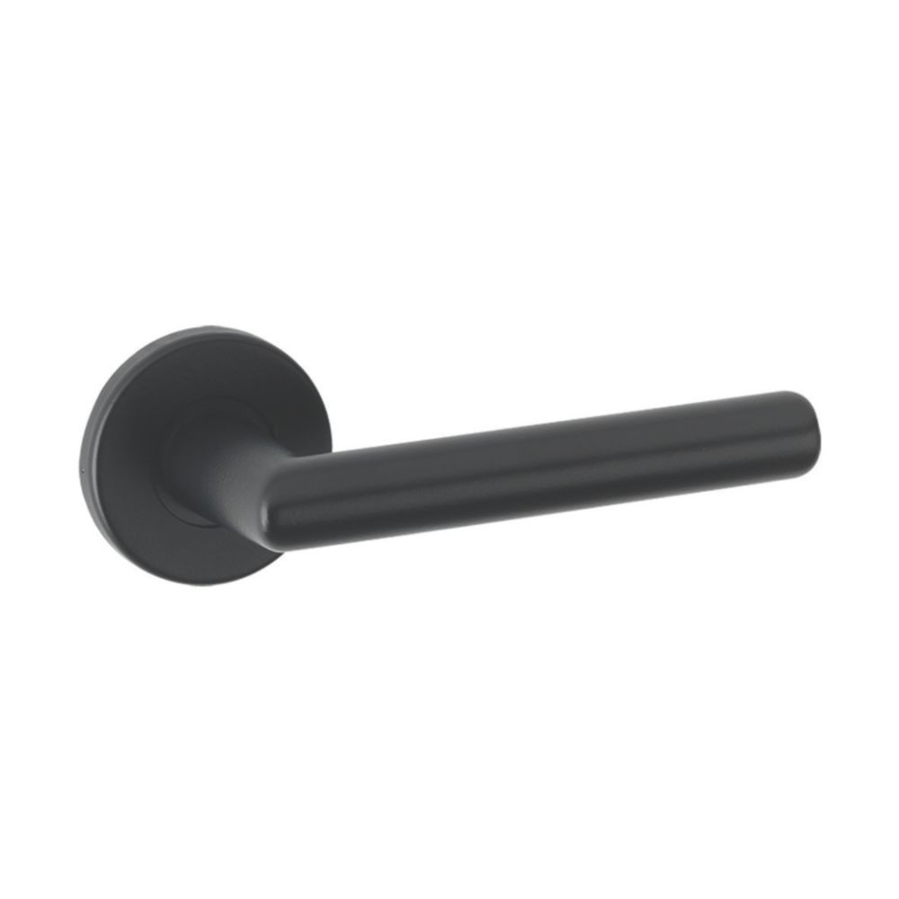 Urfic Salisbury Fire Rated Lever On Rose Pair Black Nickel - Screwfix