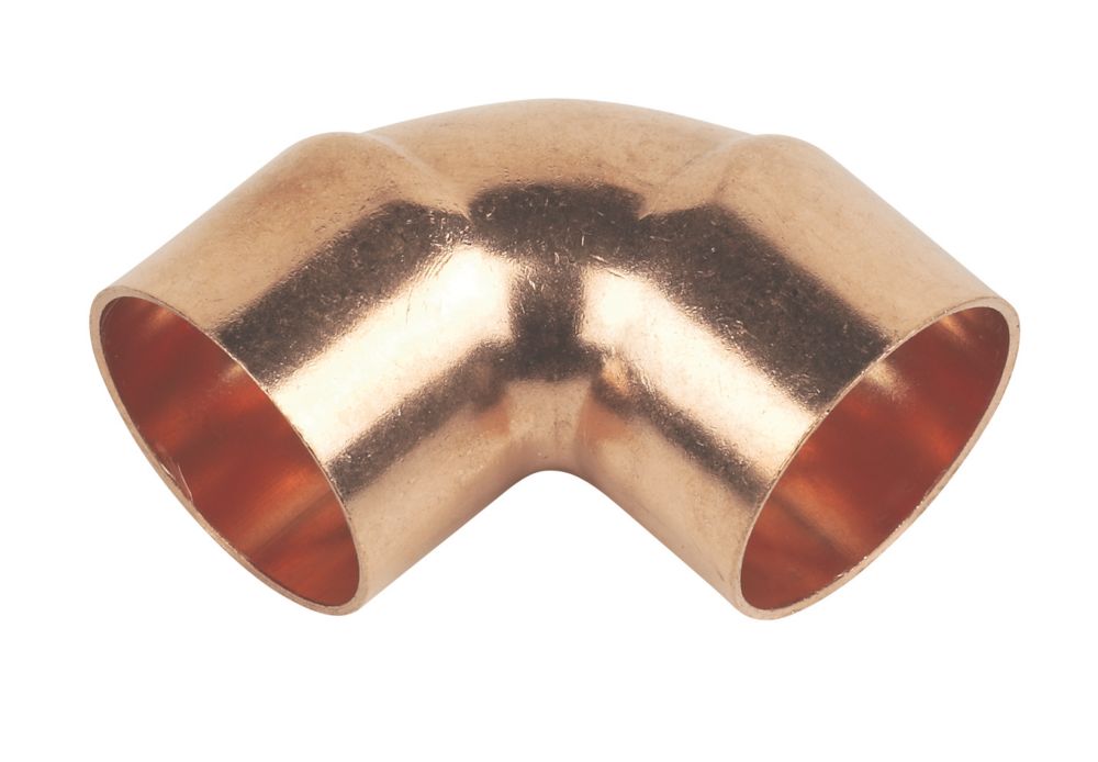 Flomasta Copper End Feed Equal 90° Elbows 28mm 2 Pack - Screwfix