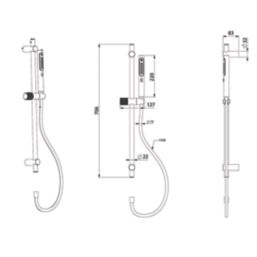 Swirl Gallen Shower Kit Chrome - Screwfix