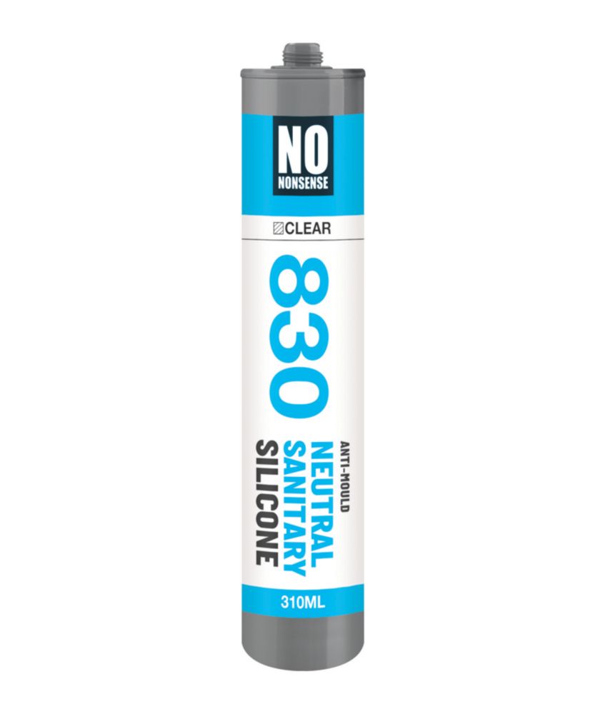 No Nonsense 830 Anti-Mould Neutral Sanitary Silicone Sealant Clear ...