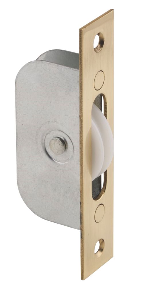 Carlisle Brass Sash Window Axle Pulley & Nylon Wheel Polished Brass ...