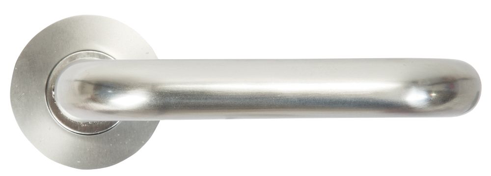 Dorma Pure 8100 Lever on Rose Door Handles Pair Satin Stainless Steel ...
