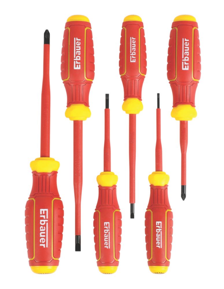 Erbauer Mixed VDE Screwdriver Set 6 Pieces - Screwfix