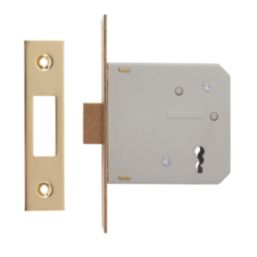 ERA 3 Lever Brass Mortice Deadlock 76mm Case - 56mm Backset - Screwfix