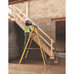 Werner Fibreglass 2.2m 8 Step Swingback A Frame Step Ladder - Screwfix