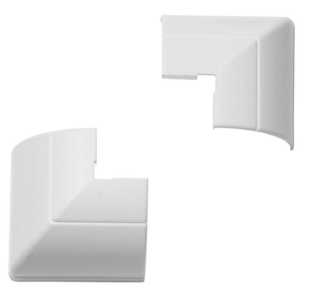 D-Line 1/4-Round External Clip-Over Bends 22mm x 22mm 2 Pack - Screwfix