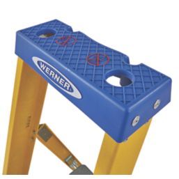 Werner Fibreglass 2.01m 6 Step Platform Step Ladder - Screwfix