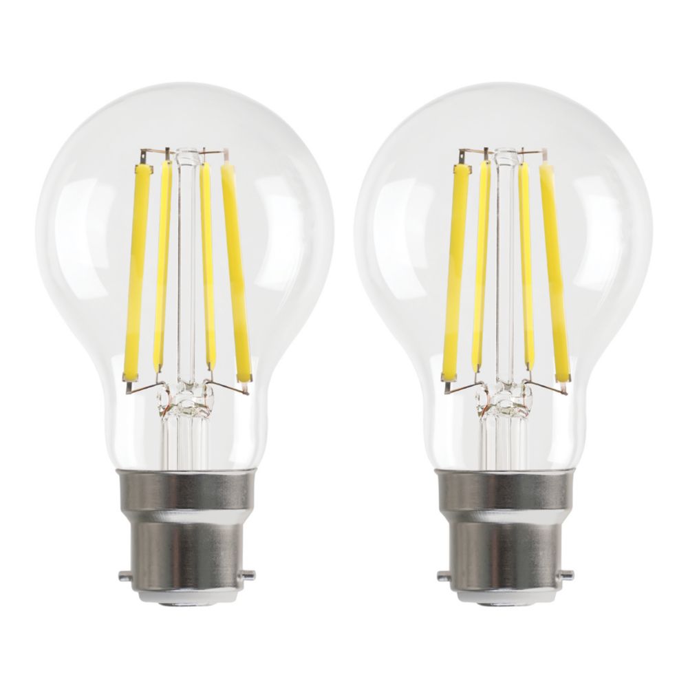 LAP B22 A60 LED Light Bulb Clear 806lm 3.8W 2 Pack - Screwfix