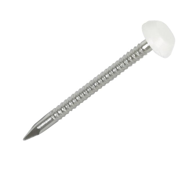 uPVC Nails White Head A4 Stainless Steel Shank 2mm x 30mm 250 Pack ...