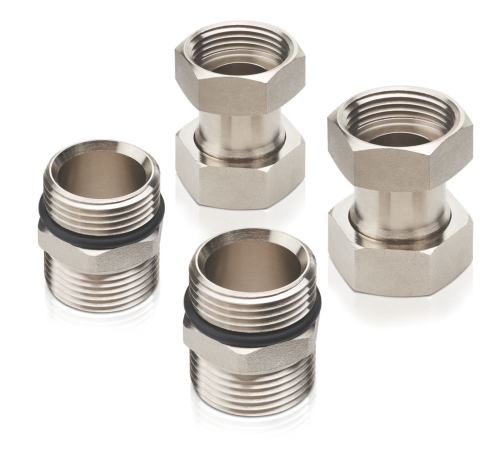 JG Underfloor 2 Port Manifold Extension Kit Brushed Steel - Screwfix