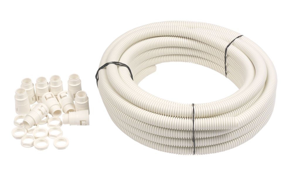 Adaptaflex Flexible Conduit 20mm x 10m White - Screwfix