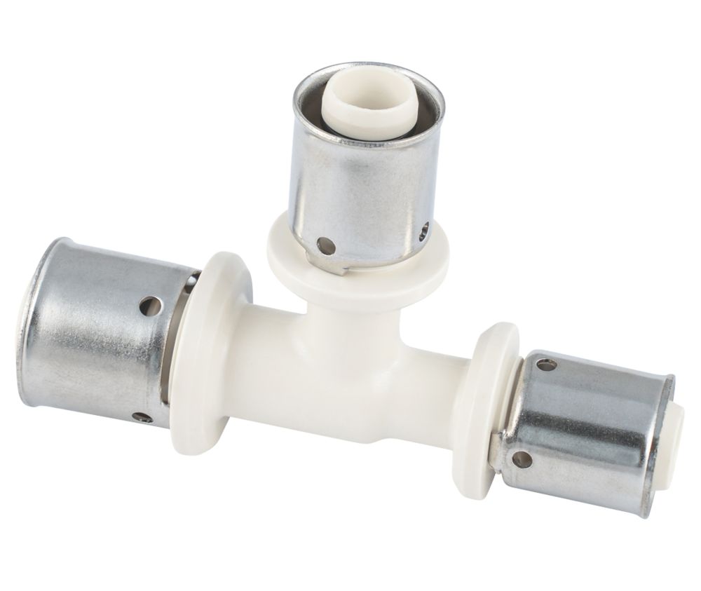 Purmo Plastic Press-Fit Reducing Tee 26mm x 20mm x 20mm - Screwfix