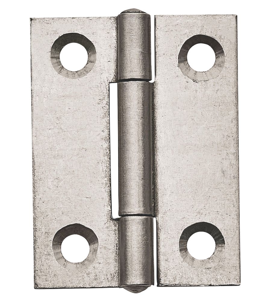Self-Colour Fixed Pin Butt Hinges 50mm x 38mm 2 Pack - Screwfix