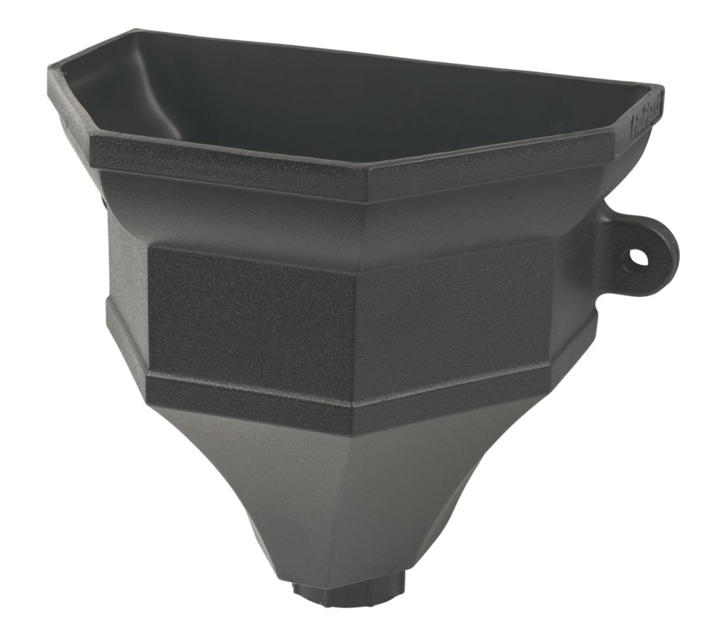 FloPlast Cast Iron Effect Ogee Hopper 65-68mm Black - Screwfix