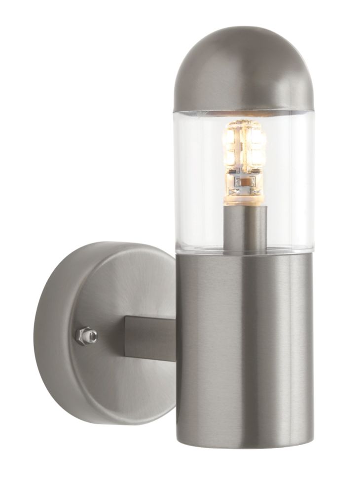 Sigma Outdoor LED Wall Light Brushed Stainless Steel 2.3W 200lm - Screwfix