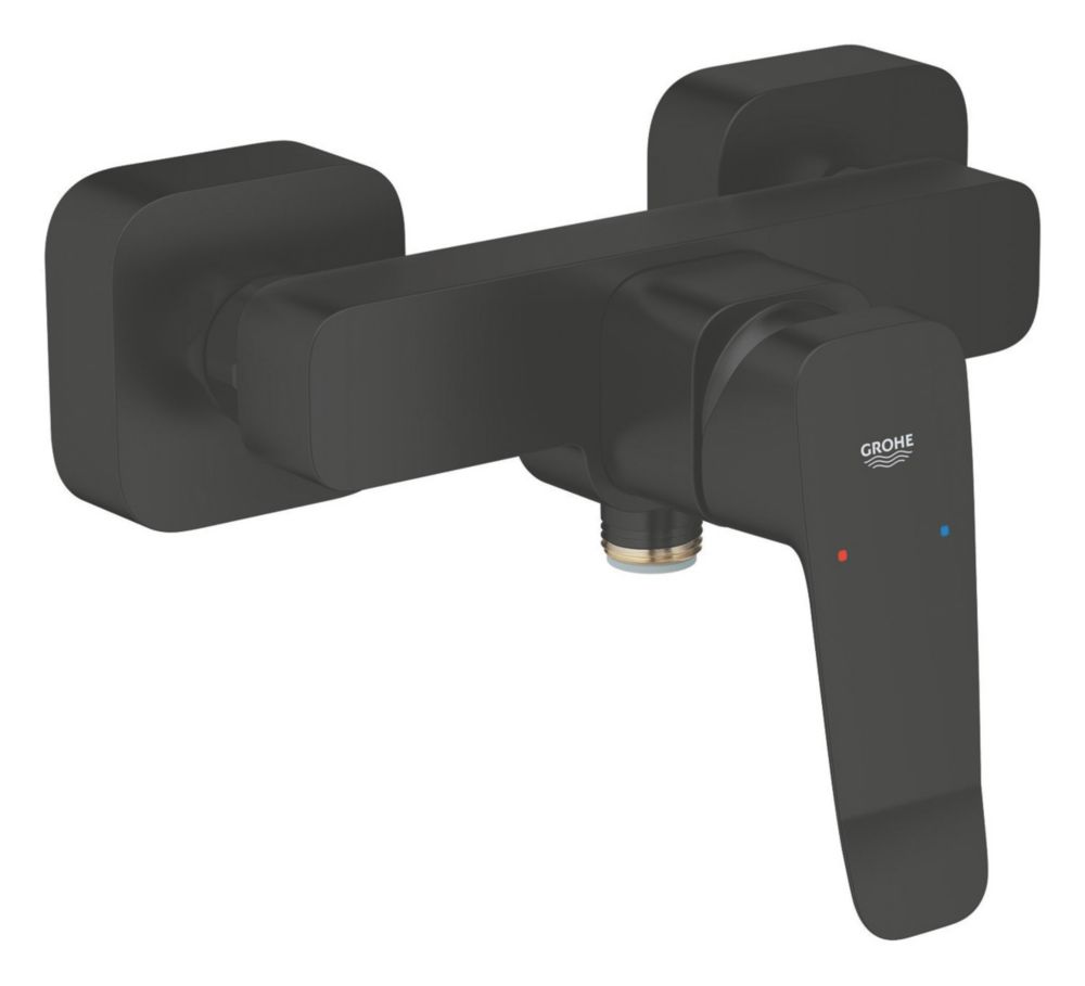 Grohe Dice Exposed Single Outlet Manual Matt Black Single Lever Shower ...