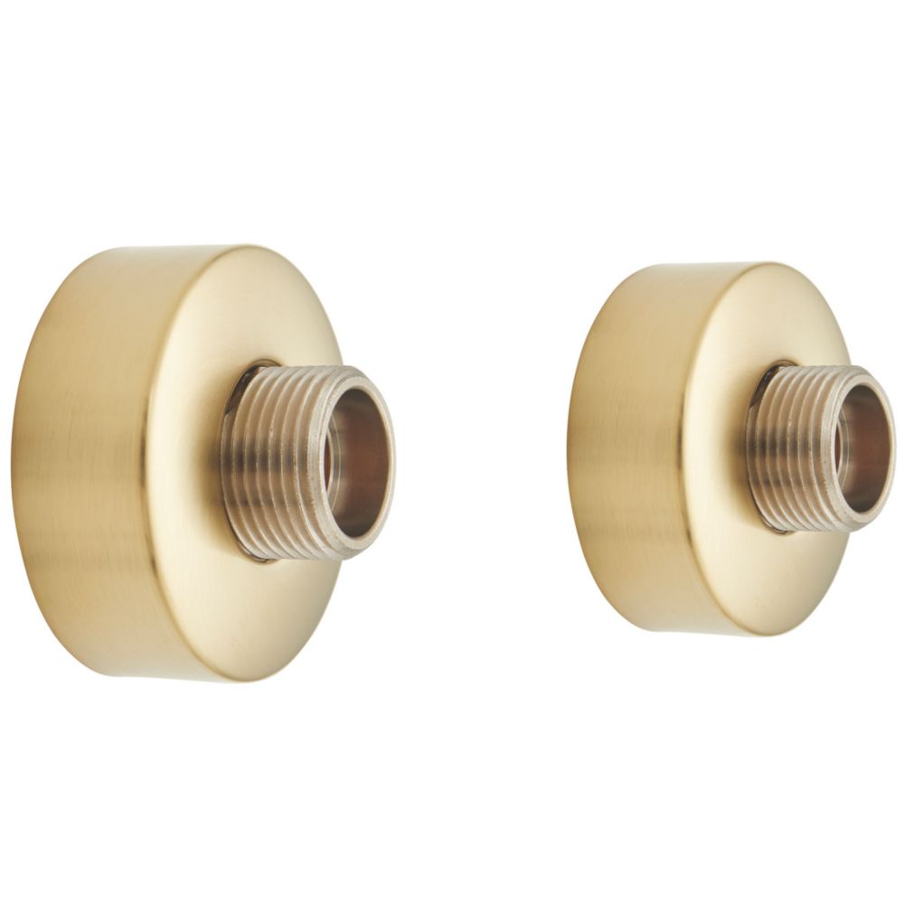 Highlife Bathrooms Round Shower Brackets Brushed Brass - Screwfix