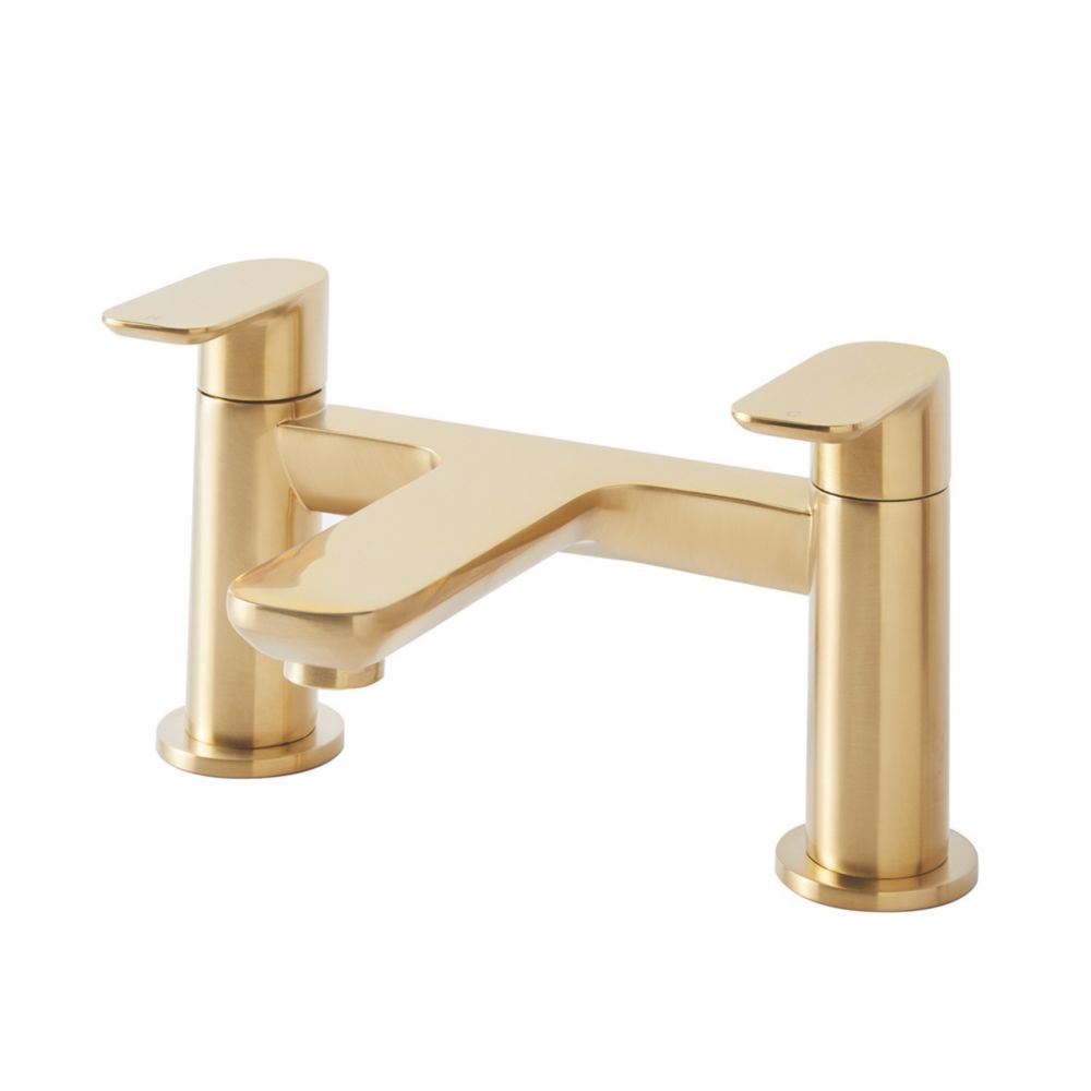Highlife Bathrooms Rona Deck-Mounted Bath Filler Brushed Brass - Screwfix
