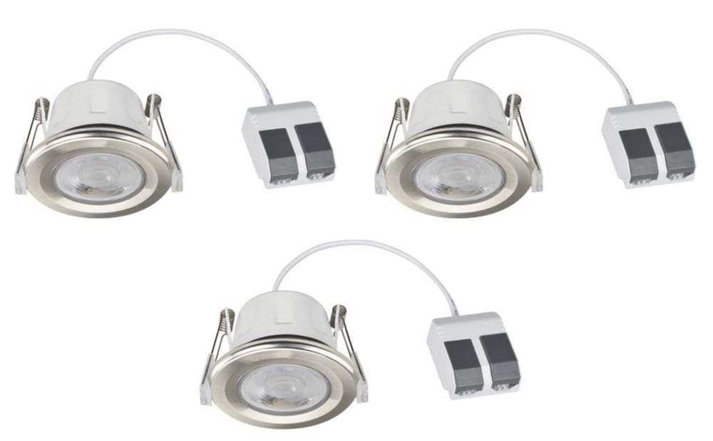 LAP Fixed Fire Rated LED Smart Downlights Brushed Chrome 4.7W 520lm 3 ...