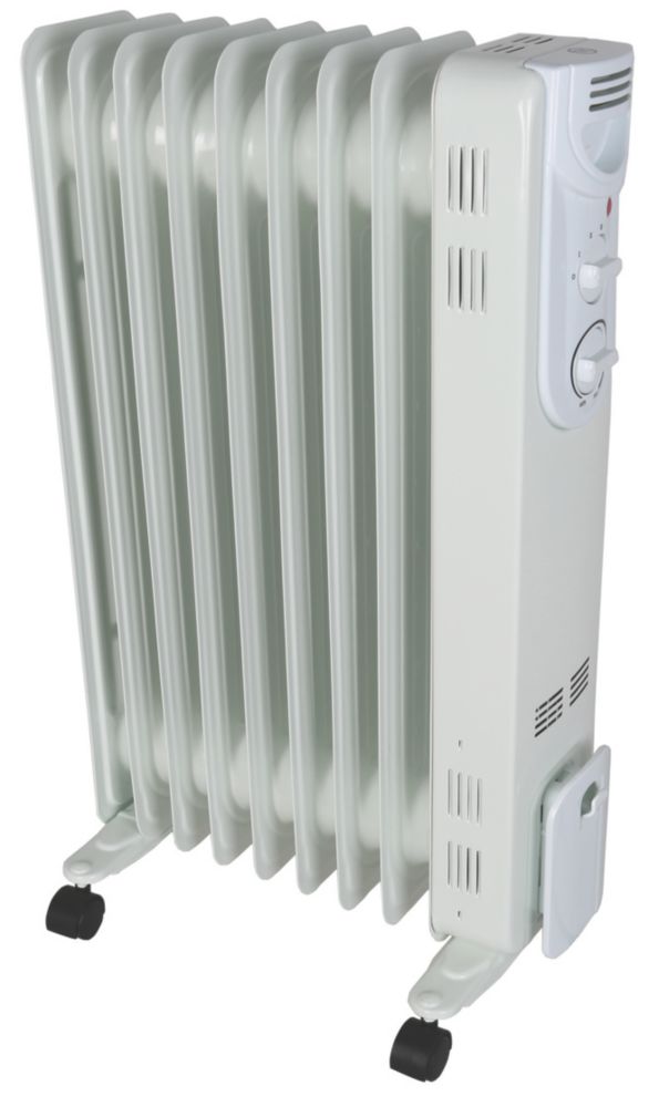 2000W Electric Oil-Filled Radiator White - Screwfix