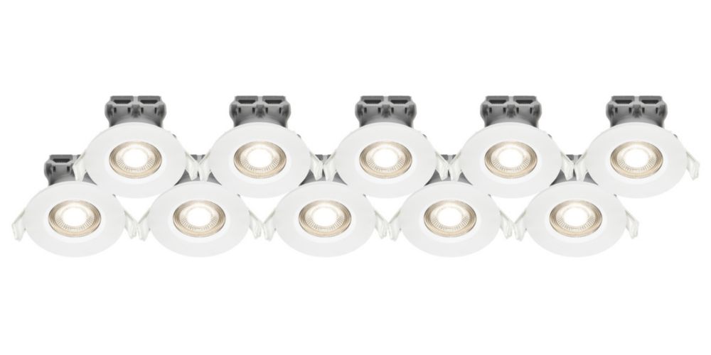 LAP Fixed LED Downlights White 4.5W 420lm 10 Pack - Screwfix