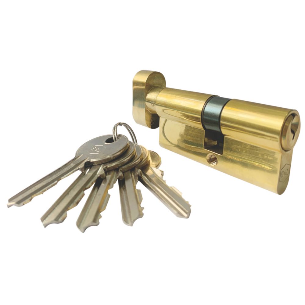 Smith & Locke 6-Pin Cylinder Thumbturn Lock 35-35 (70mm) Polished Brass ...