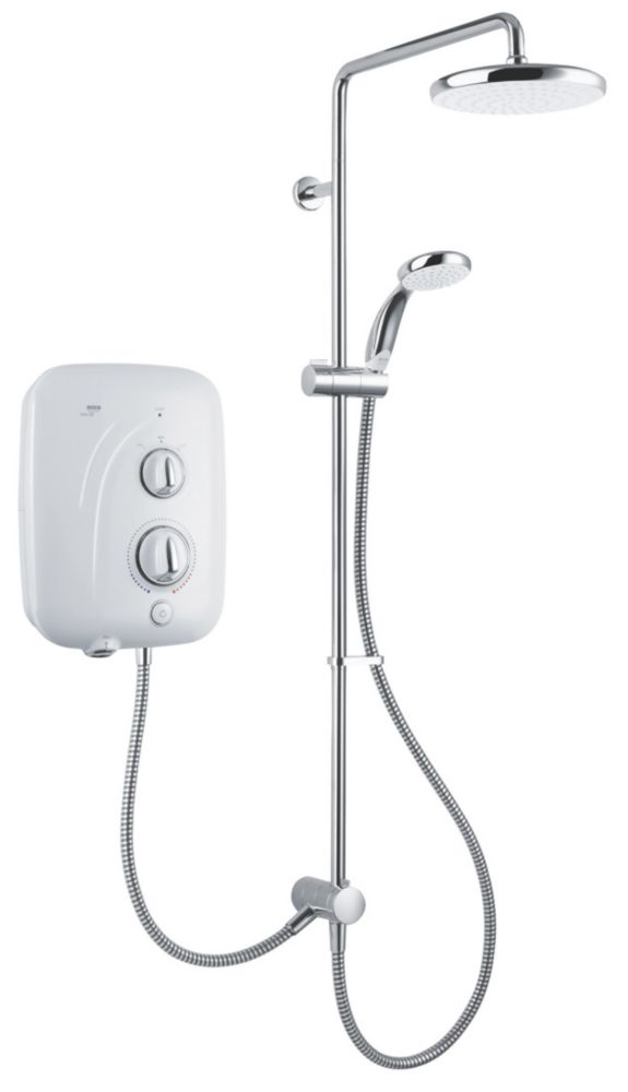 Mira Elite SE Dual White / Chrome 9.8kW Silent Pumped Electric Shower ...