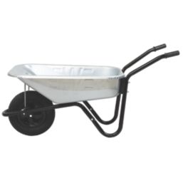 Walsall Builder Pneumatic Wheels Wheelbarrow Galvanised 90Ltr - Screwfix