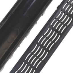 FloPlast FloDrain Channel Drain & Grate Black 115mm x 1m - Screwfix