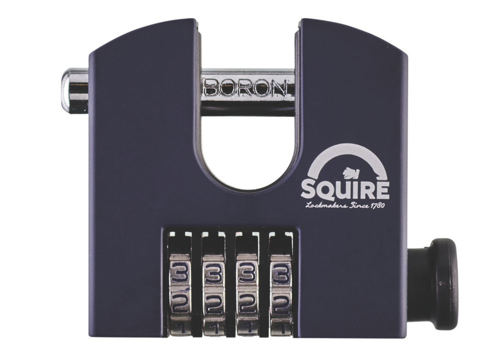 Squire Weatherproof Combination Block Padlock Blue 65mm Screwfix