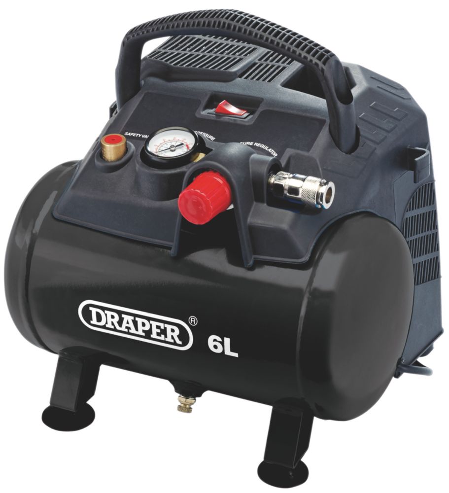 Draper 2115 6Ltr Brushless Electric Oil-Free Air Compressor 240V - Screwfix