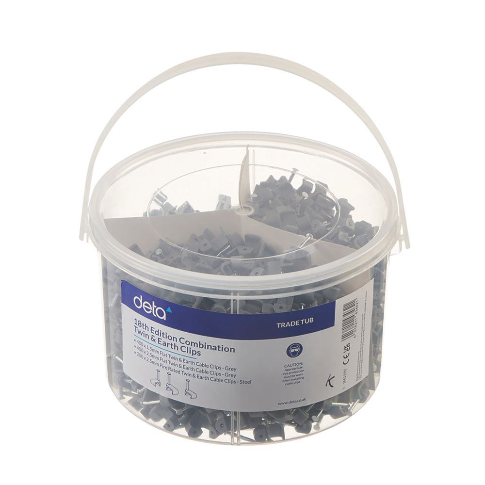 Vimark Cable Clips Trade Tub 1.5-2.5mm² 1000 Pieces - Screwfix