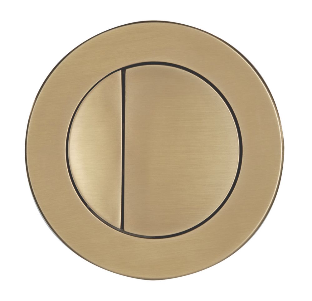 Dual-Flush Circular Flushing Button Brushed Brass - Screwfix