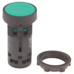 Schneider Electric XB7NA31 Green Flush Push-Button Spring Return NO ...