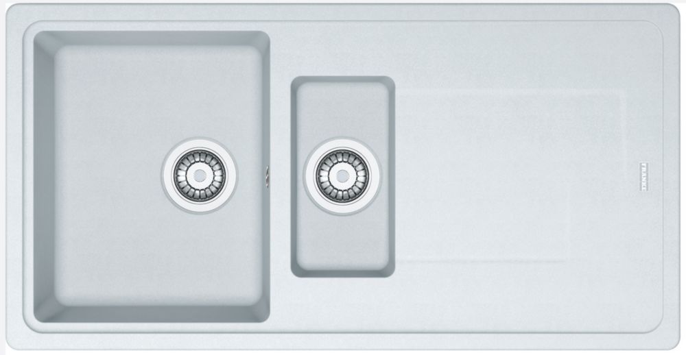 Franke Titan 1.5 Bowl Tectonite Sink White Reversible 970mm x 500mm ...