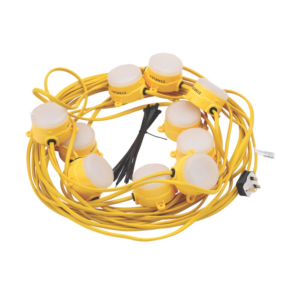 Stanley 20m LED Festoon Lights 80W 6400lm 240V - Screwfix