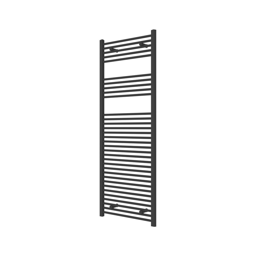 Flomasta 1600mm x 600mm 2783BTU Black Flat Towel Radiator - Screwfix