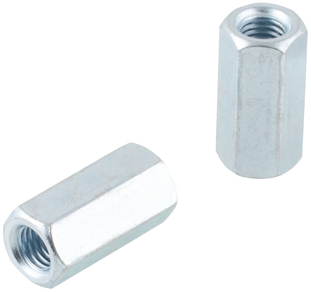 Easyfix Carbon Steel Threaded Rod Connecting Nuts M12 10 Pack - Screwfix