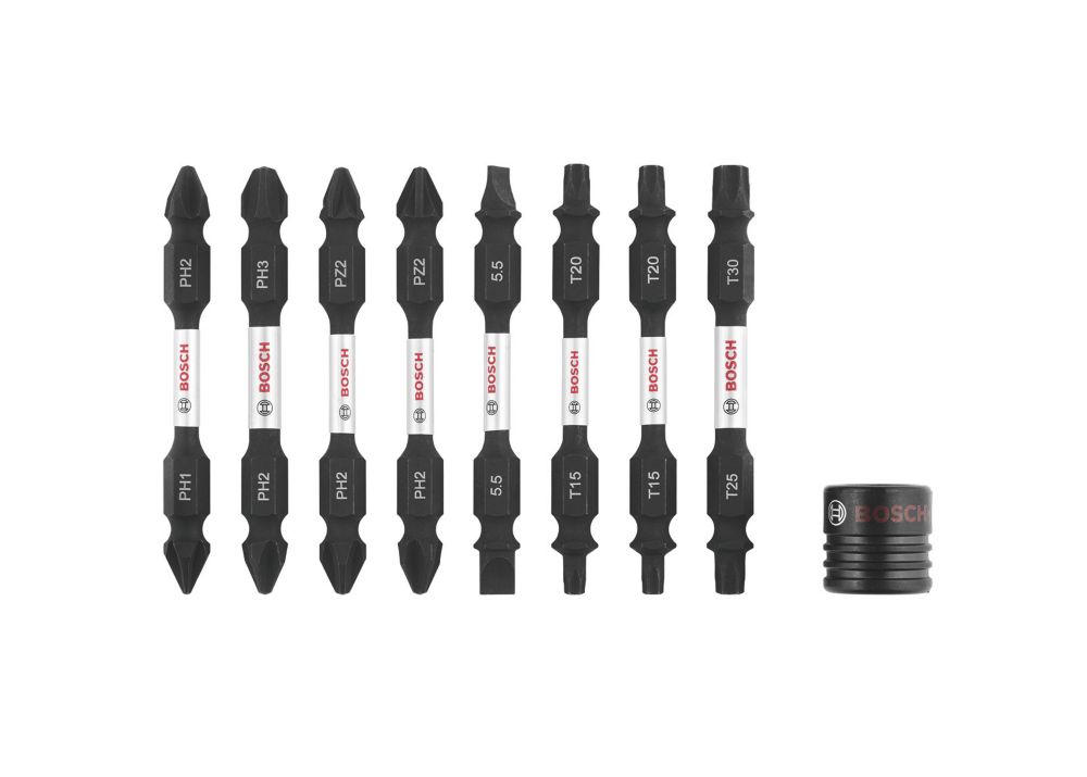 Bosch 1/4" Hex Shank Mixed Impact Control Double-Ended Screwdriver Bits ...