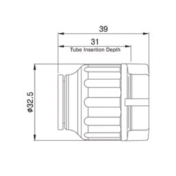 Flomasta Plastic Push-Fit Stop Ends 15mm 10 Pack - Screwfix