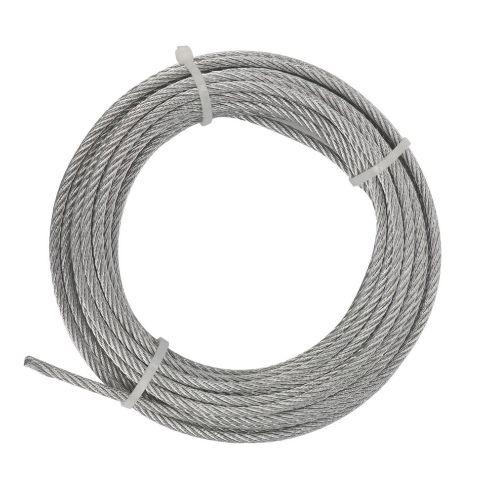 Essentials Wire Rope Steel 5mm x 20m - Screwfix
