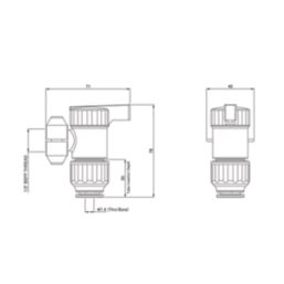 Flomasta Angled Service Tap Valve 15mm x 1/2" - Screwfix