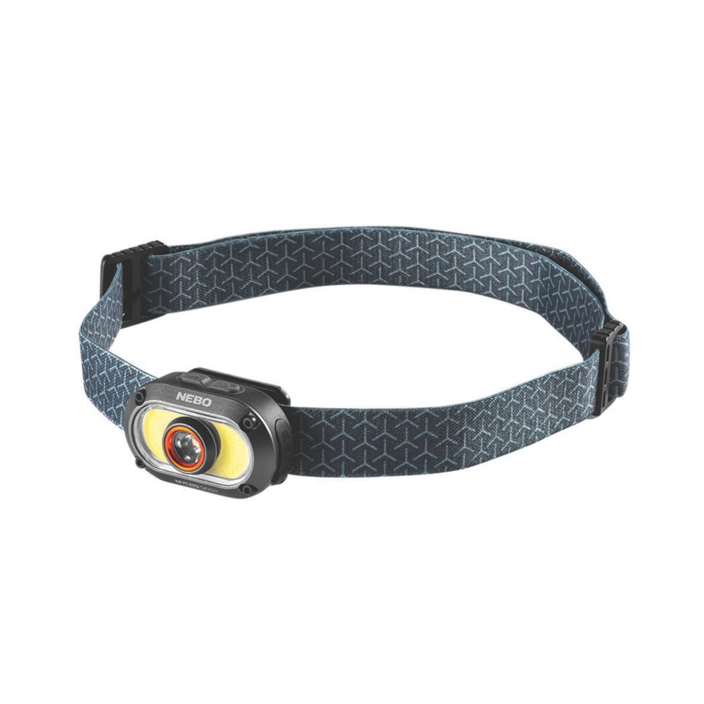 Nebo Mycro 500+ Rechargeable LED Head Torch Black 25-500lm - Screwfix