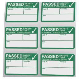 Kewtech Pass Test Labels 500 Pack - Screwfix