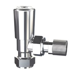 Drayton 15mm x 1/2" Chrome Angled Lockshield Radiator Valve - Screwfix
