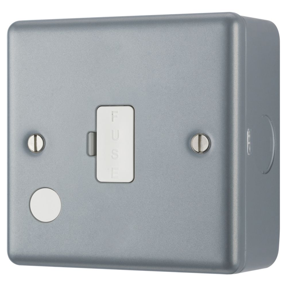 British General 13A Unswitched Metal Clad Fused Spur & Flex Outlet with ...