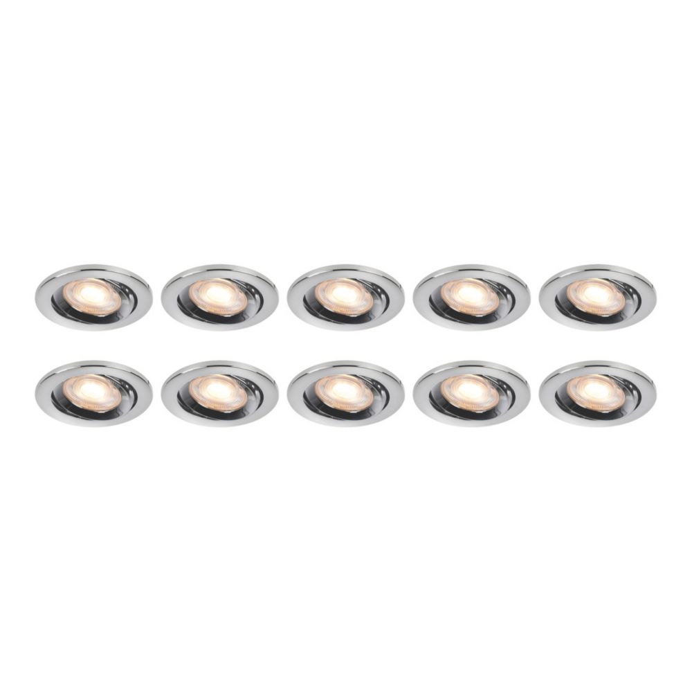 LAP Ubertas Tilt LED Lights Polished Chrome 4W 420lm 10 Pack - Screwfix