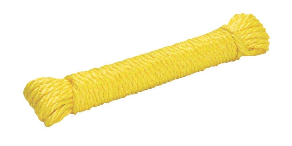 Essentials Twisted Rope Yellow 4mm x 10m - Screwfix
